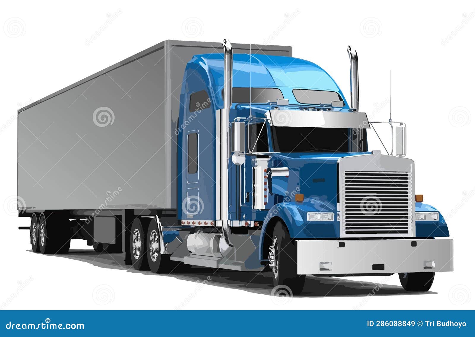 Blue Delivery Truck. Vector Illustration Stock Vector - Illustration of ...
