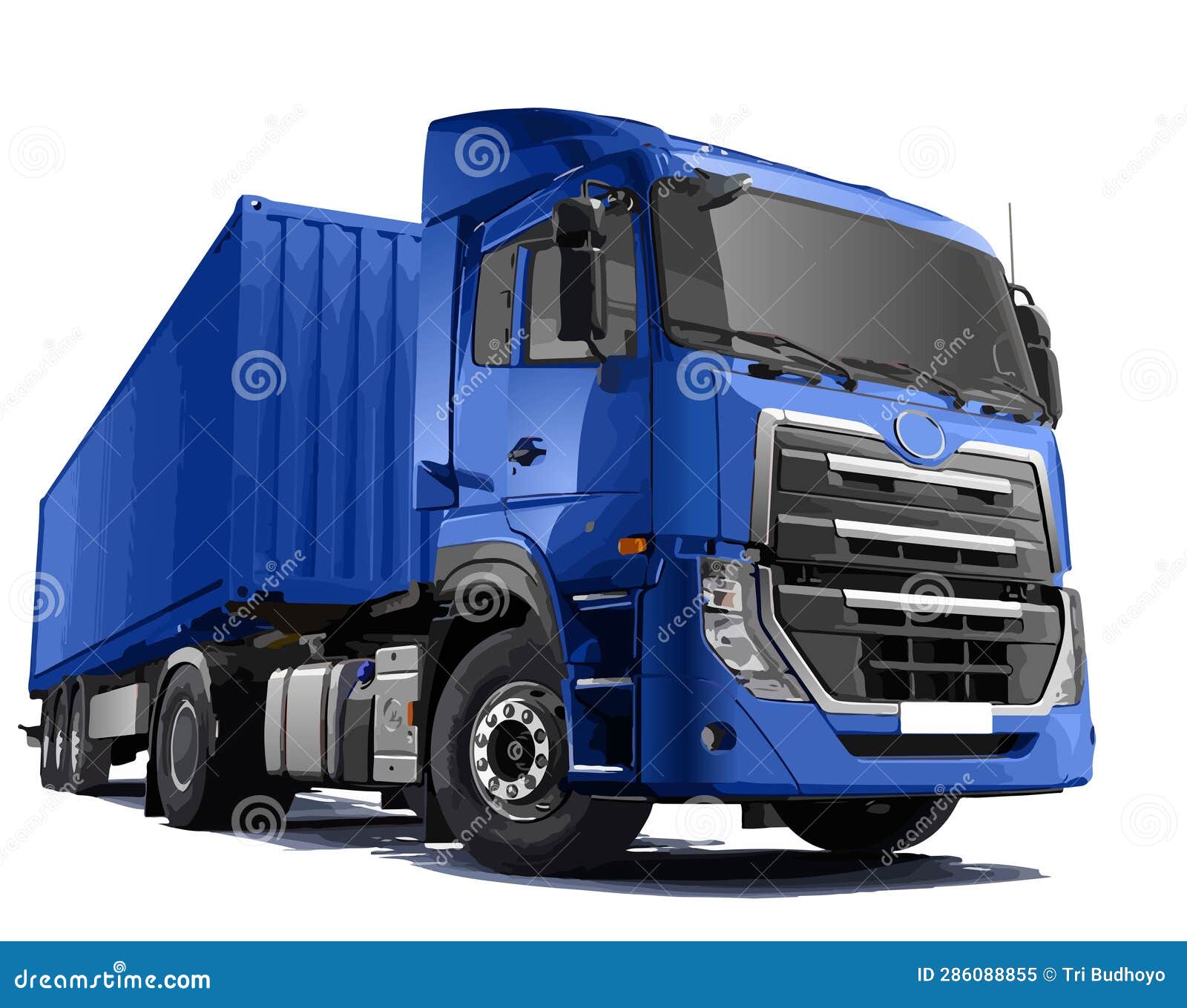 Blue Delivery Truck. Vector Illustration Stock Vector - Illustration of ...