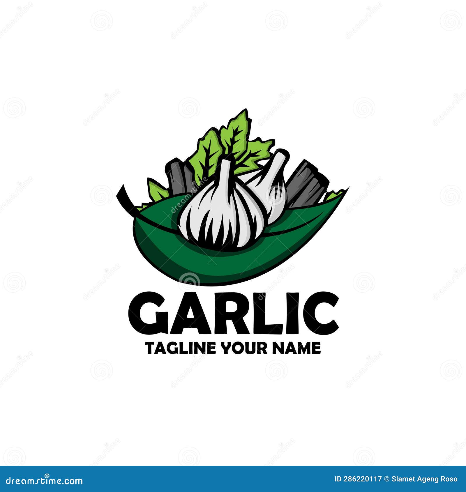 Illustration of a Garlic Logo Stock Vector - Illustration of ingredient ...