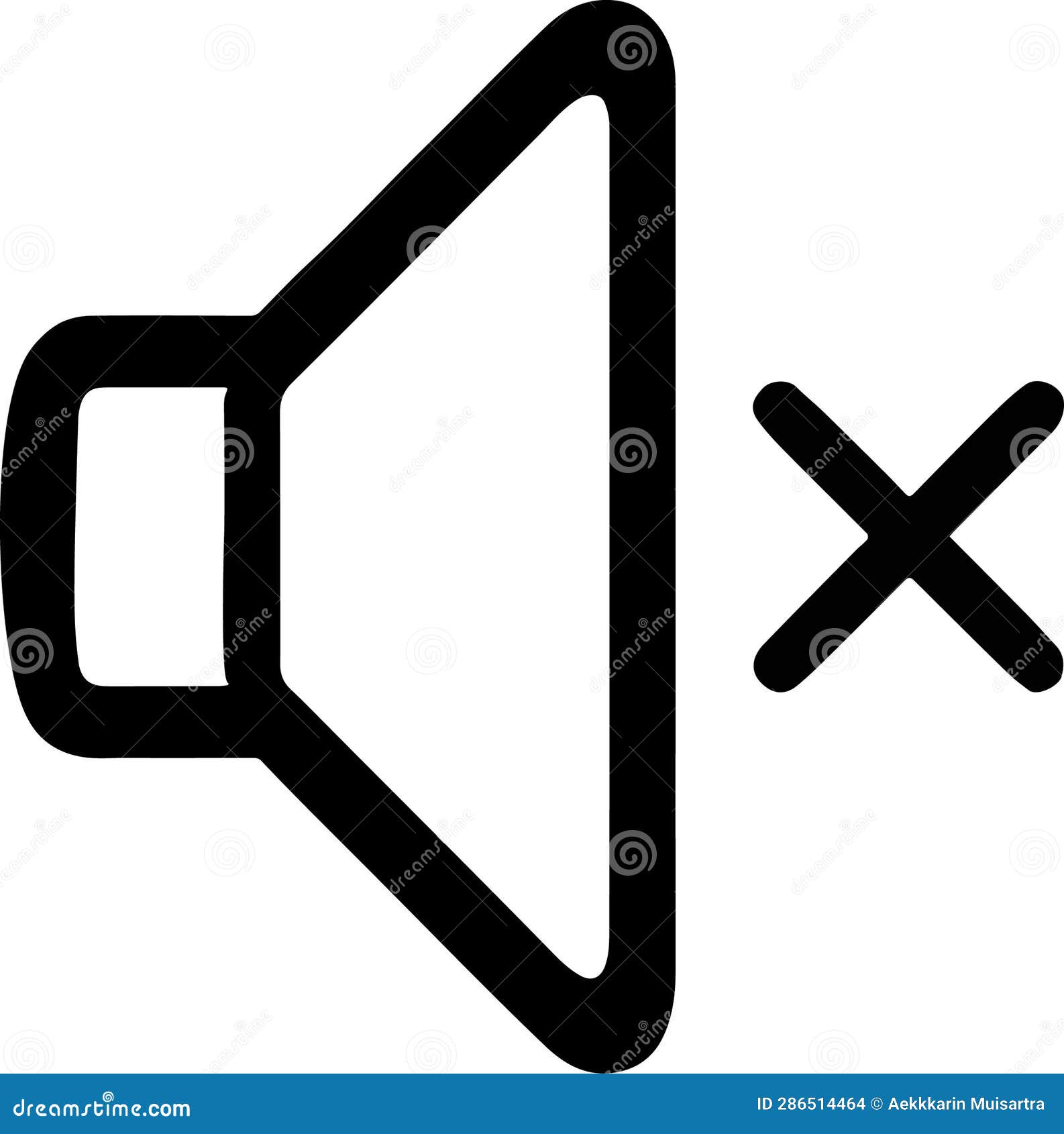 Black Speaker Sign without Sound Stock Illustration - Illustration of ...