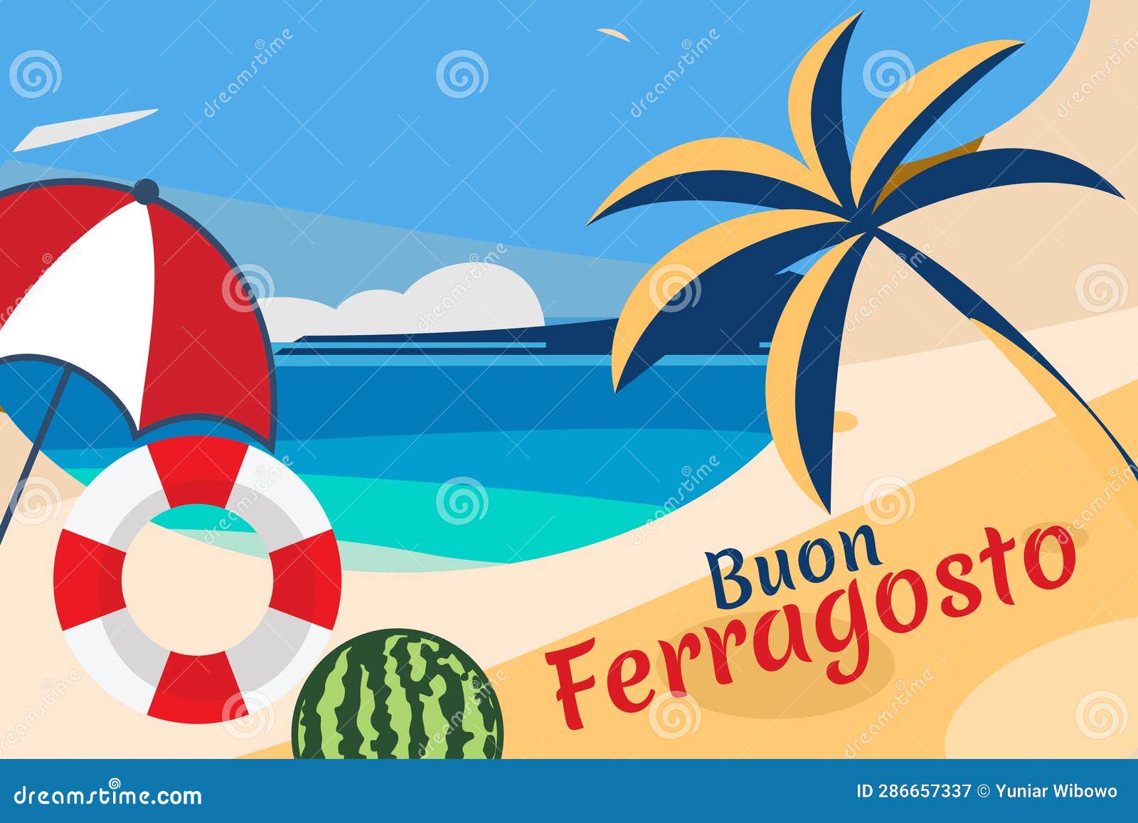 Translate: Happy Ferragosto. Doodle Art of Happy Ferragosto Stock ...