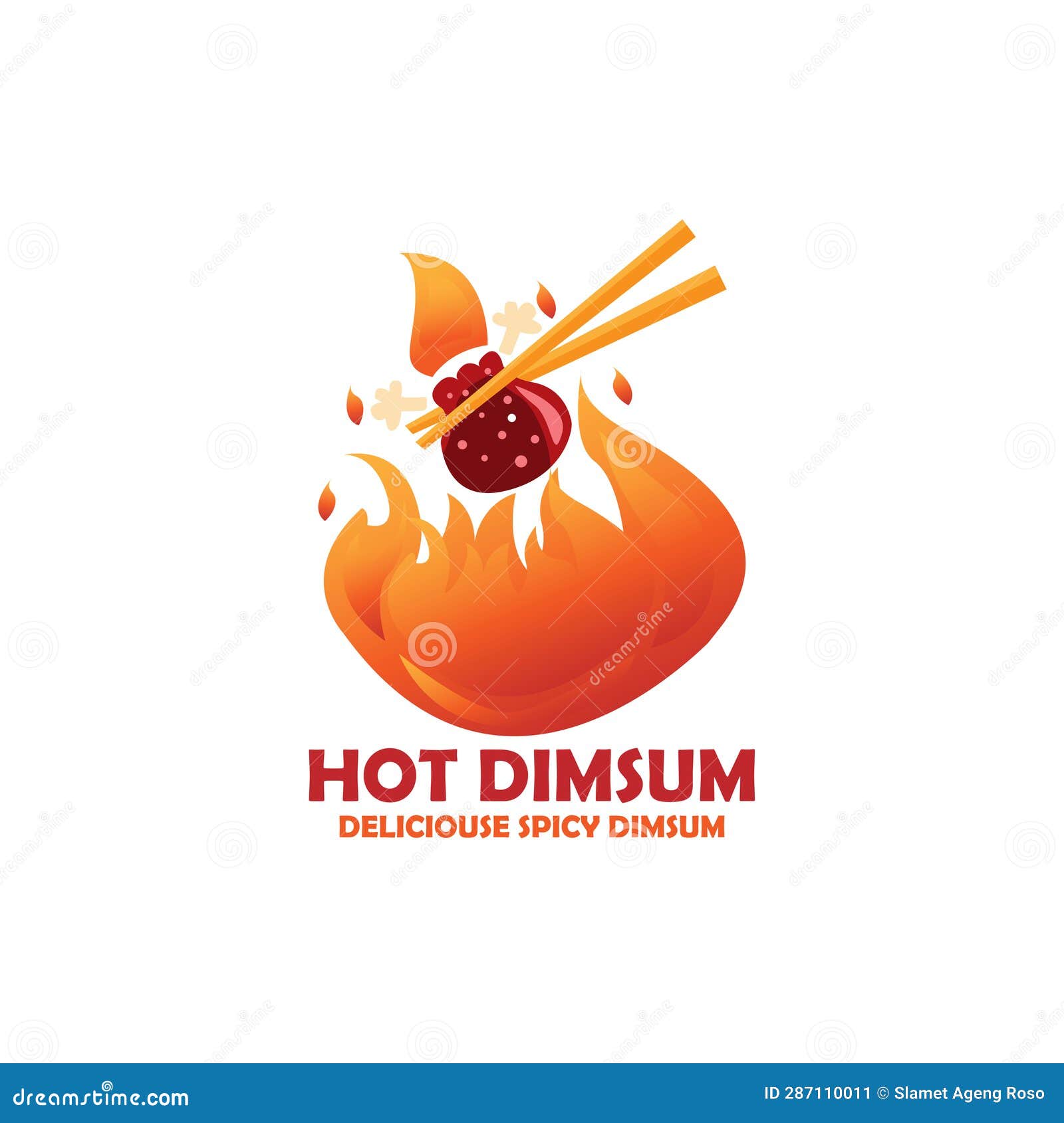 Illustration of Hot Dim Sum Logo Design Stock Vector - Illustration of ...