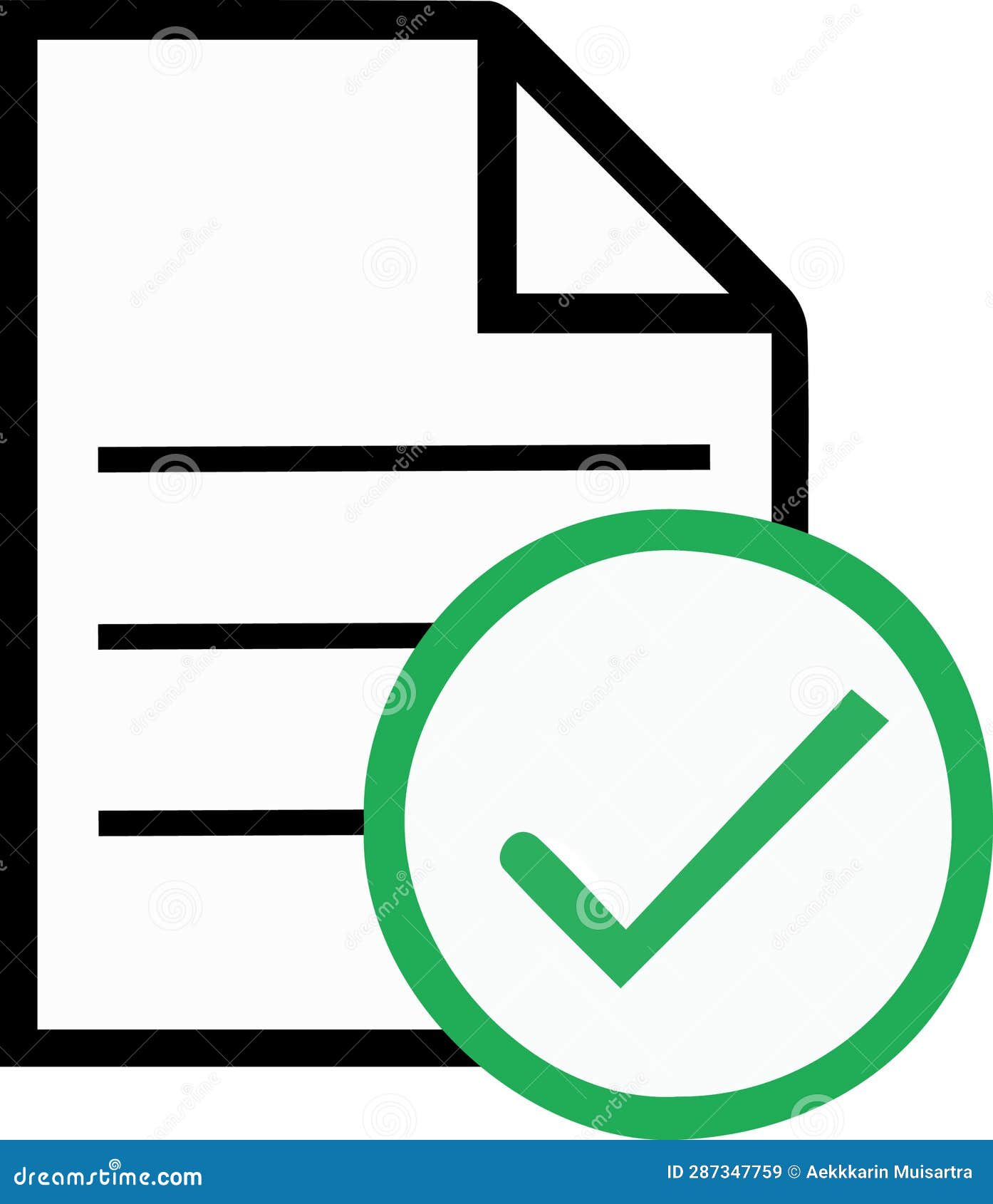 Symbols Displayed on the Check Mark Document File Stock Vector ...