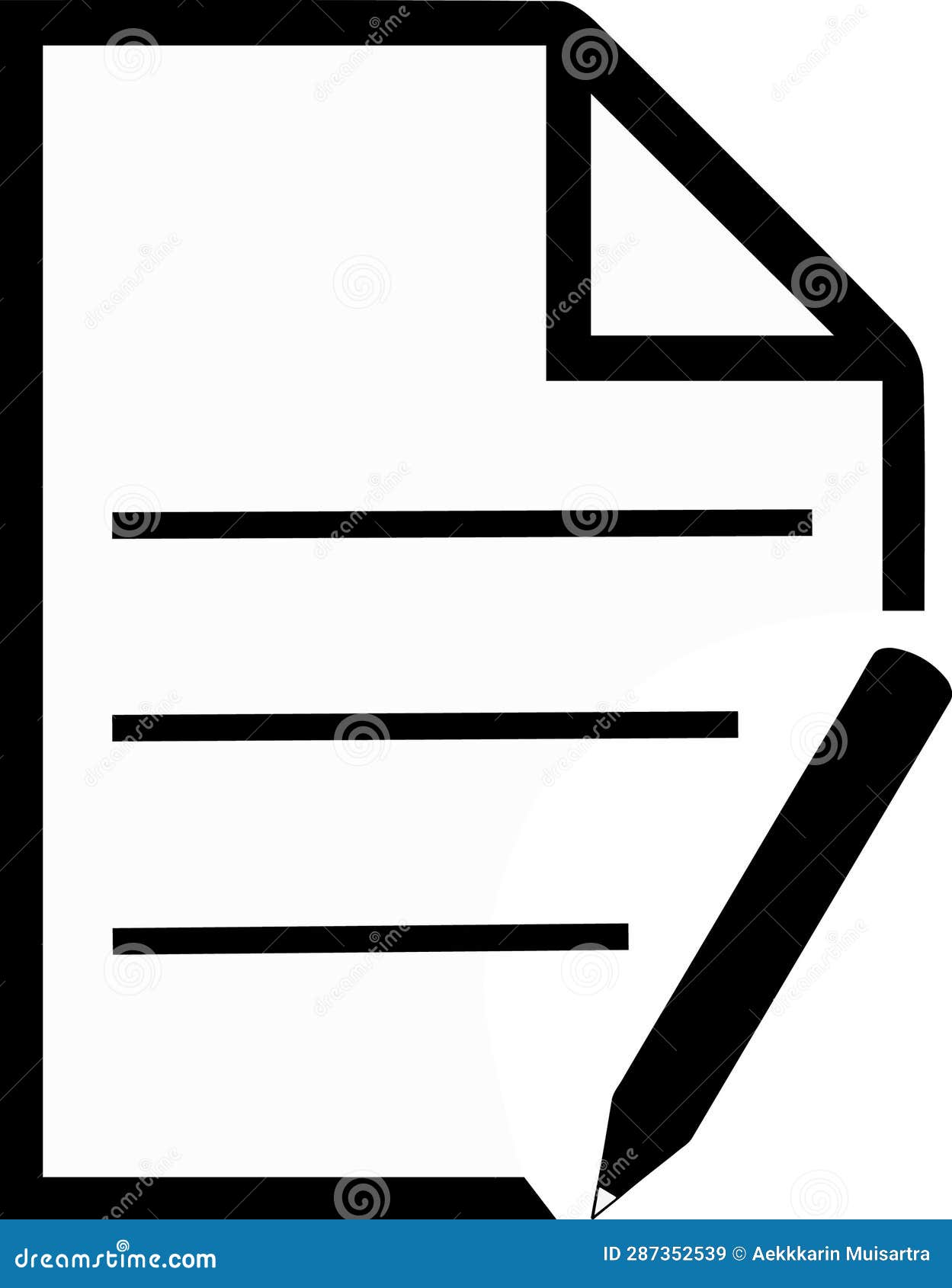 Symbols are Shown on the Pencil Mark Document File. Stock Illustration ...