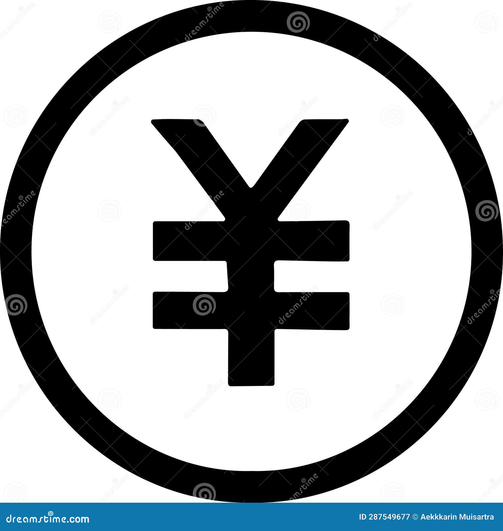 Black and White Chinese Currency Symbol 1 Stock Illustration ...
