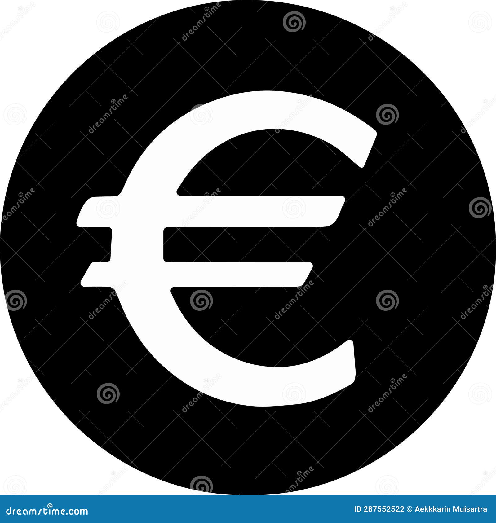 Black and White Euro Currency Symbol 1 Stock Illustration ...