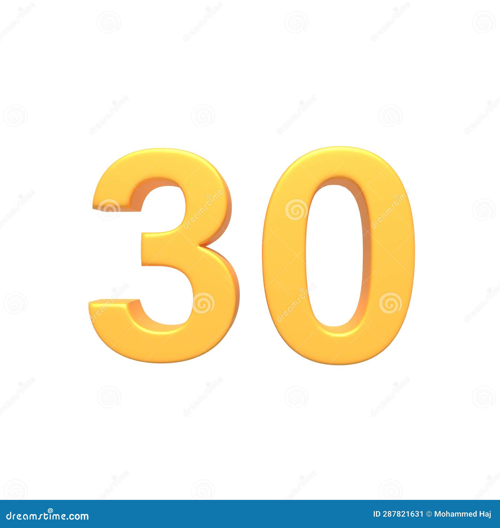 Photo 3d Illustration of Golden Number 30 Isolated on White Background ...