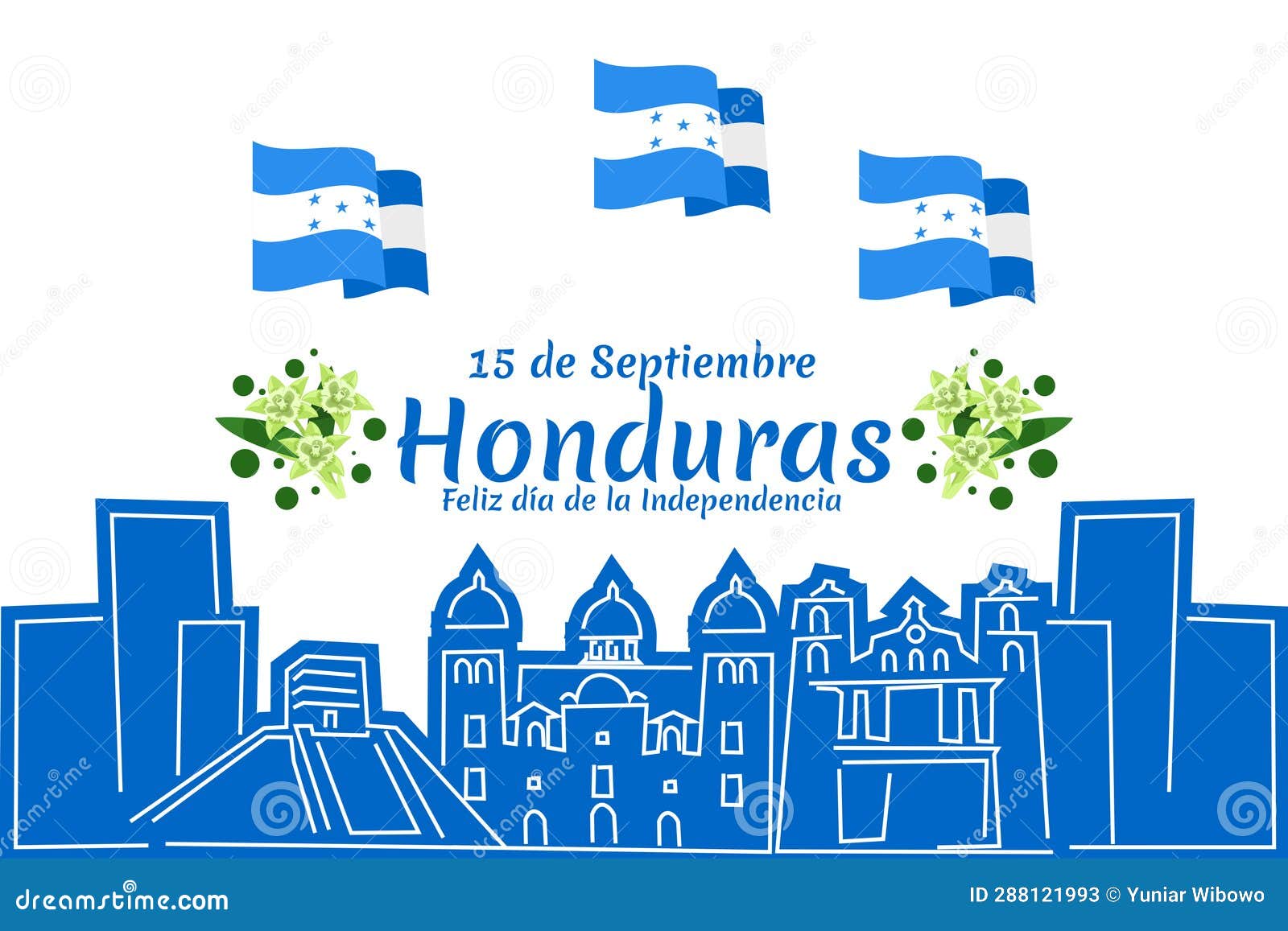 September 15, Honduras Independence Day Congratulatory Design With ...