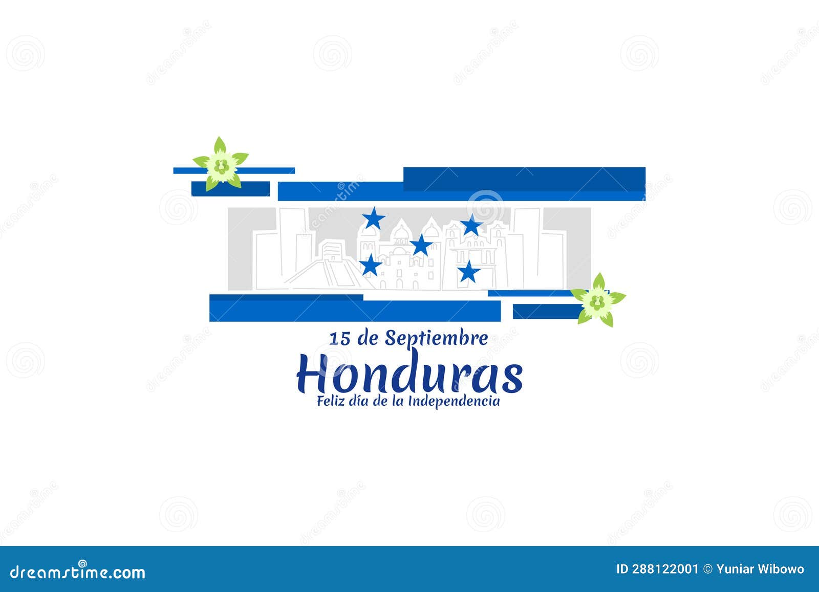 September 15, Honduras Independence Day Congratulatory Design With ...