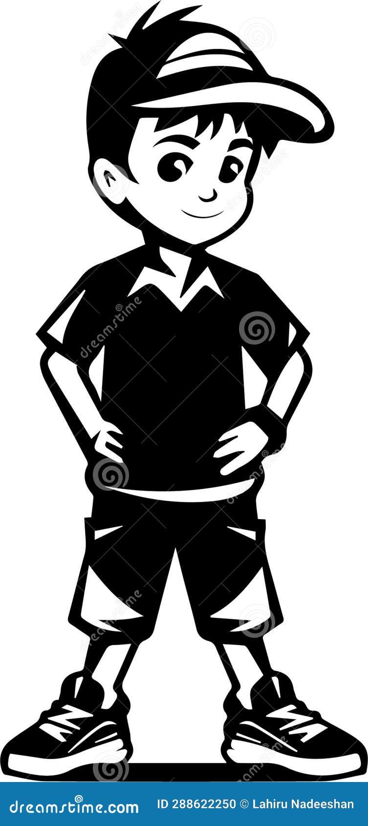 Cool Kid: Trendy Boy Vector White Background Stock Illustration ...