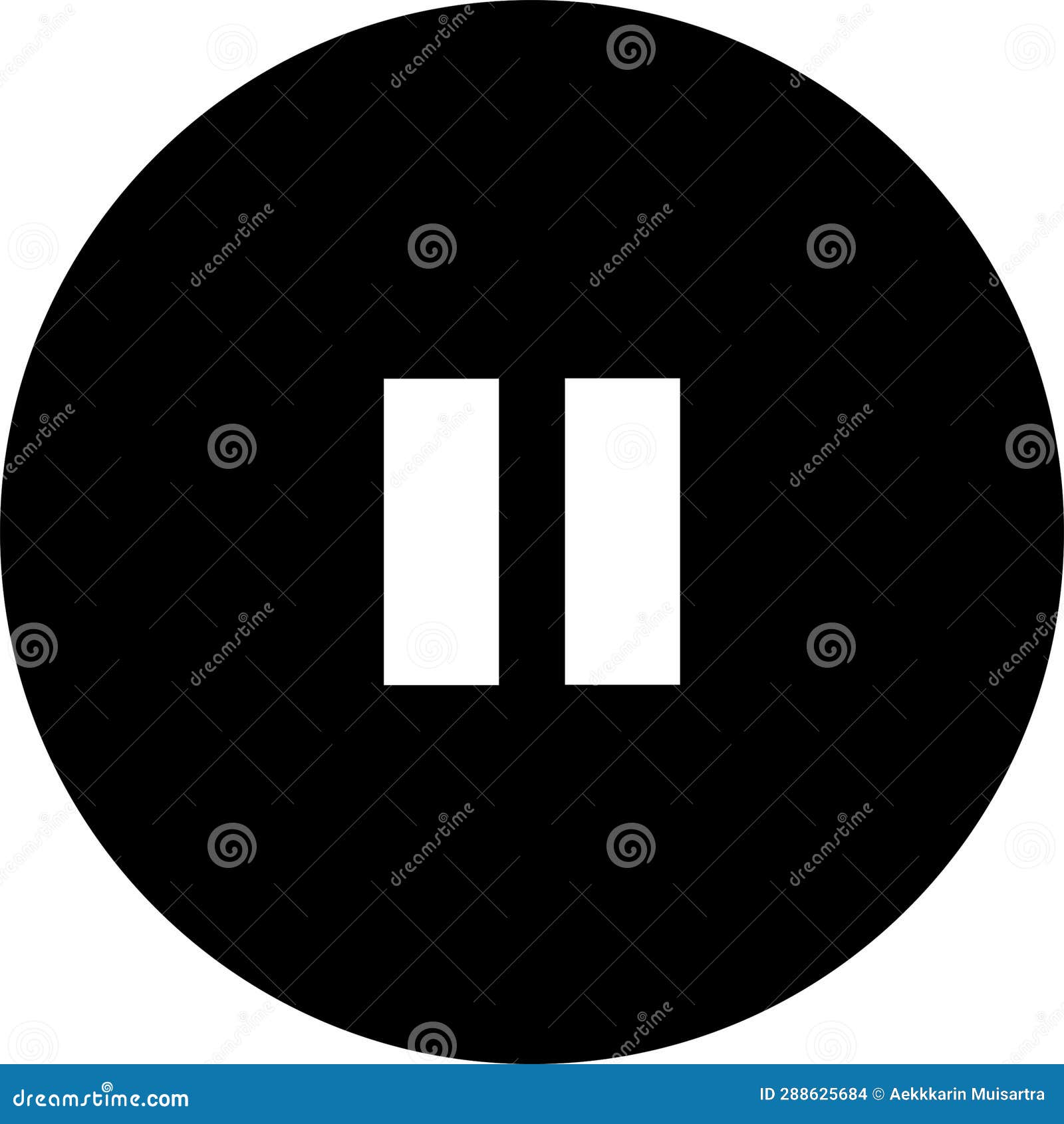 The White Pause Button is in the Middle of the Black Circle Stock ...