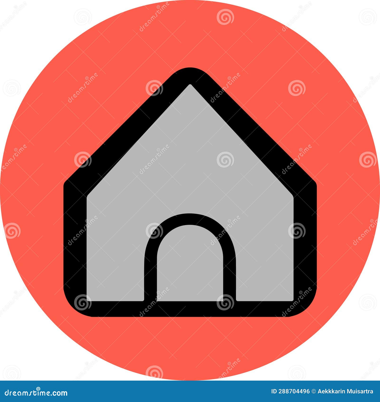 The Gray House Symbol is in the Middle of a Reddish-pink Band Stock ...