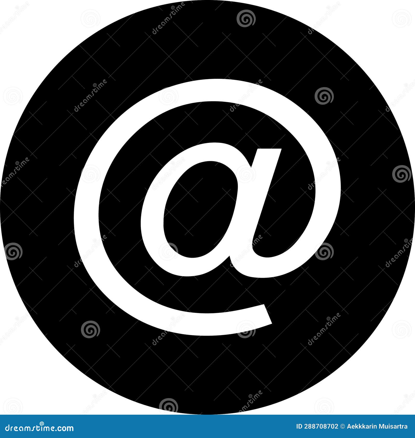The at Sign White Symbol is in the Middle of a Black Round Song Stock ...