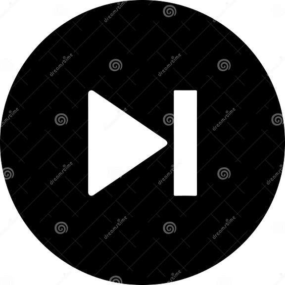 The White Skip Forward Button is in the Middle of a Black Circle Stock ...