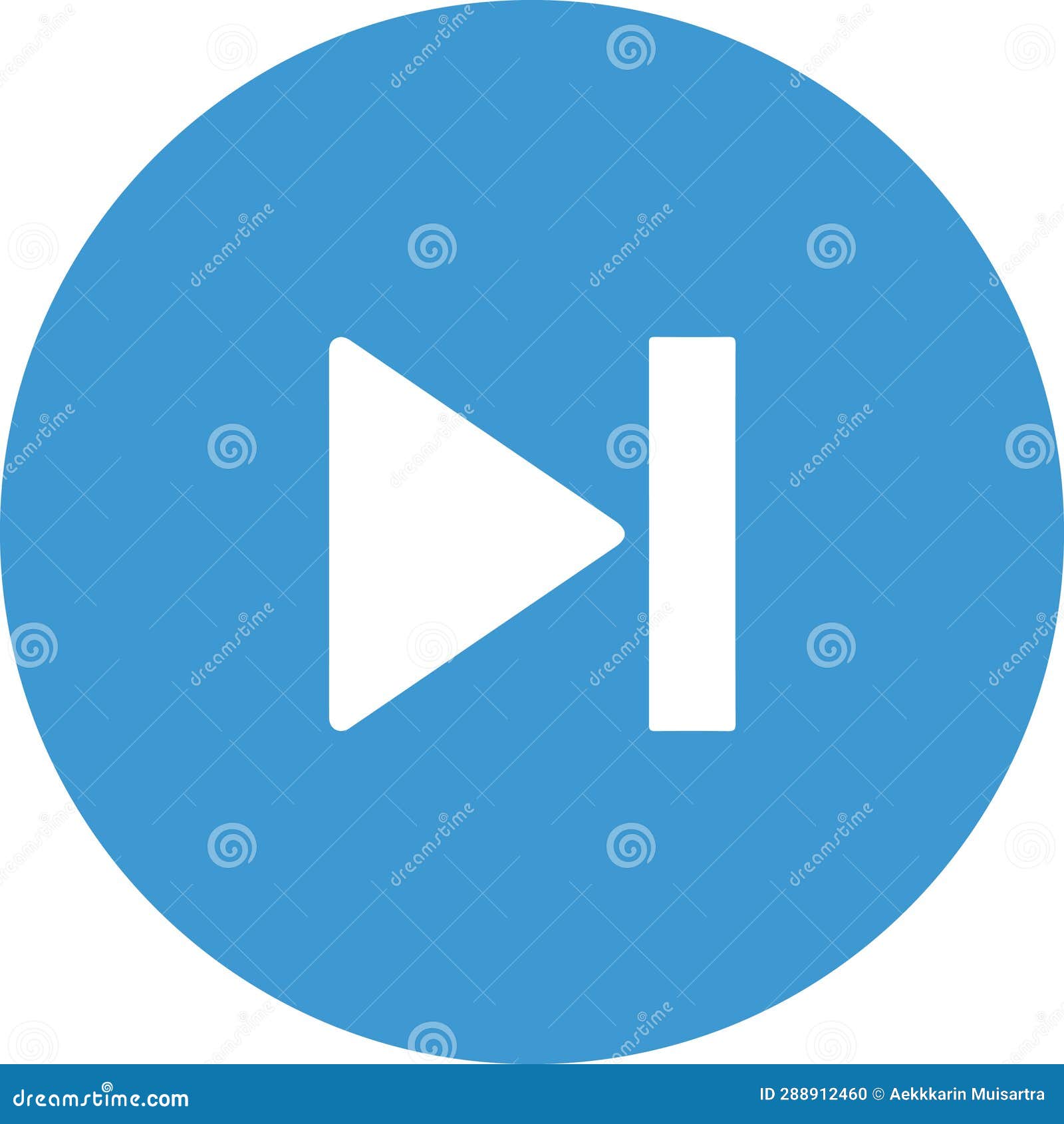 The White Skip Forward Button is in the Middle of a Blue Circle Stock ...