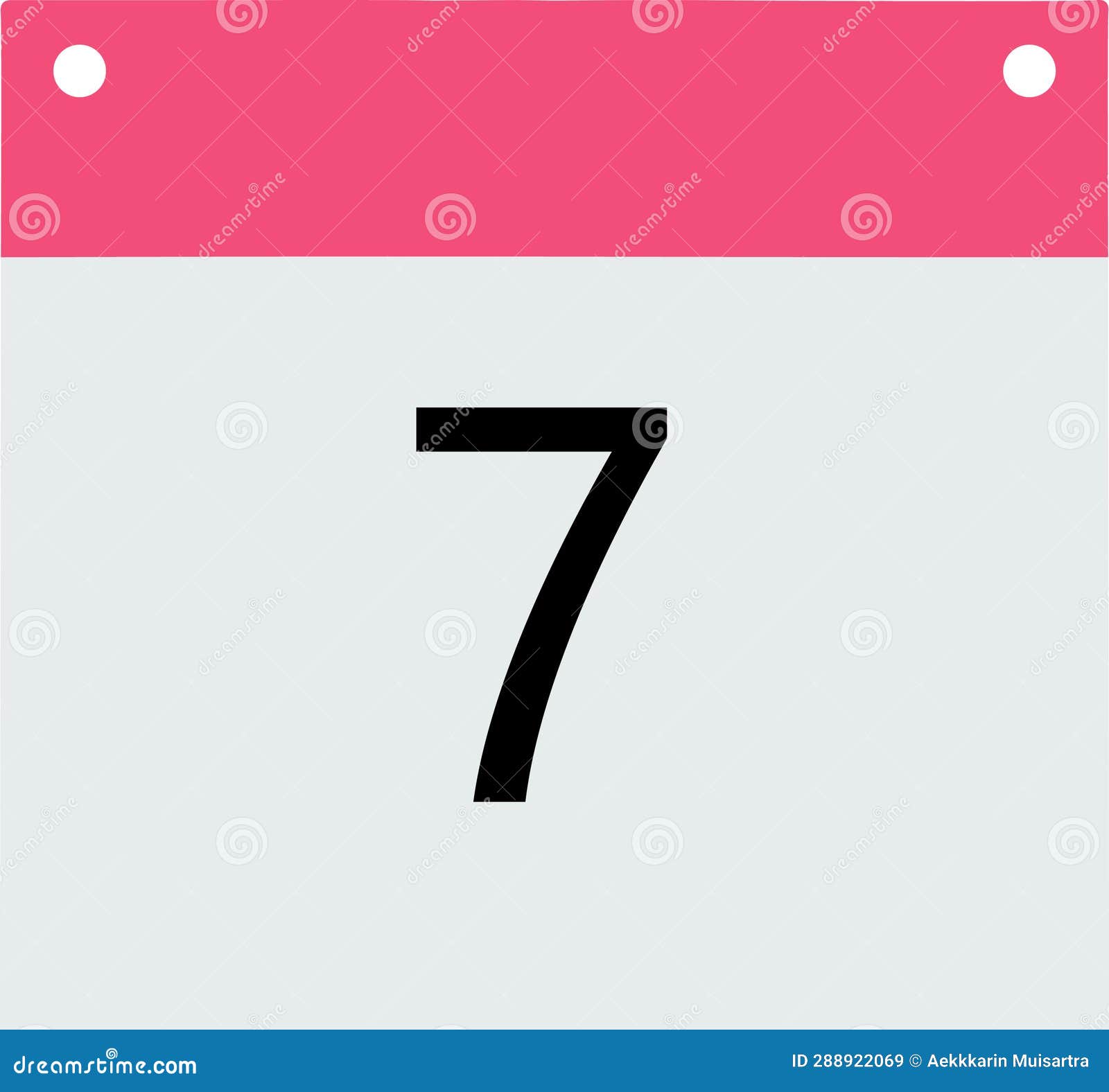 Header Calendar Pink Bottom Gray Black Number 7 Stock Image ...