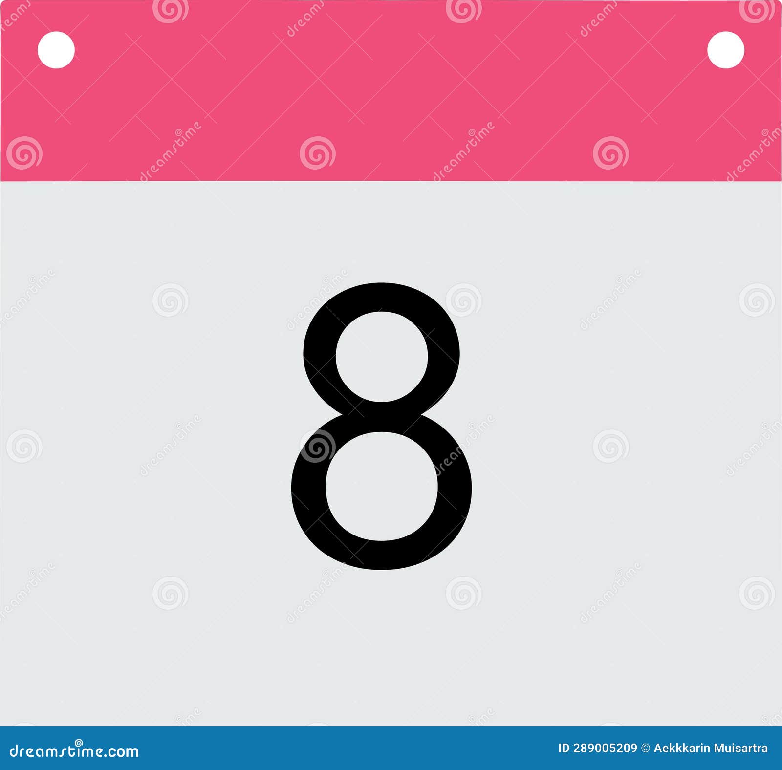 Header Calendar Pink Bottom Gray Black Number 8 Stock Illustration ...