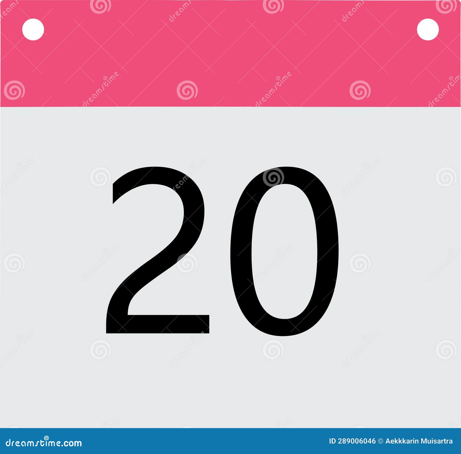 Header Calendar Pink Bottom Gray Black Number 20 Stock Illustration ...