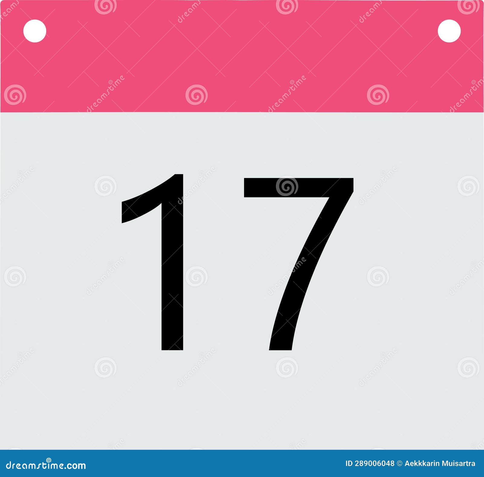 Header Calendar Pink Bottom Gray Black Number 17 Stock Illustration ...