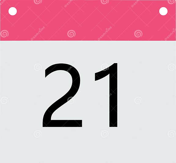 Header Calendar Pink Bottom Gray Black Number 21 Stock Illustration ...