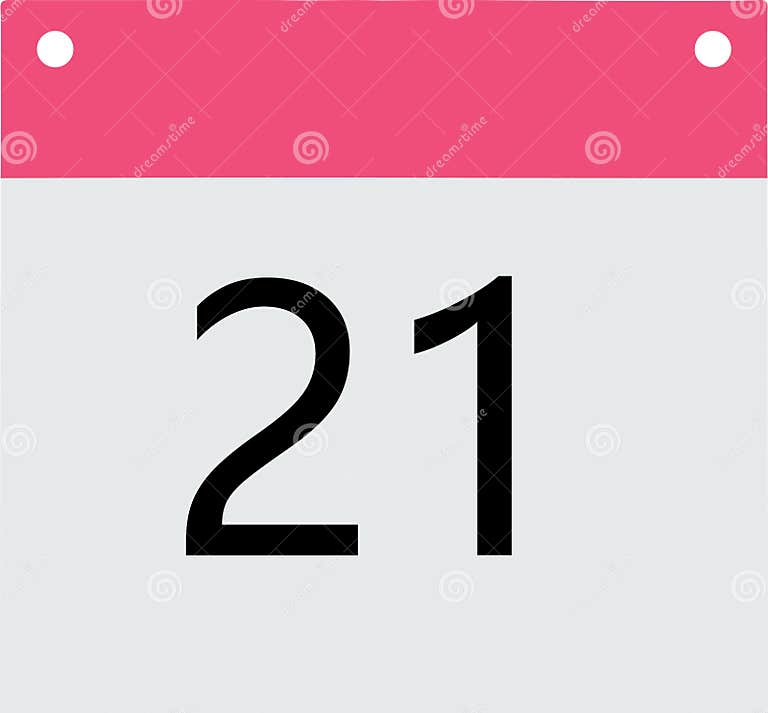 Header Calendar Pink Bottom Gray Black Number 21 Stock Illustration ...