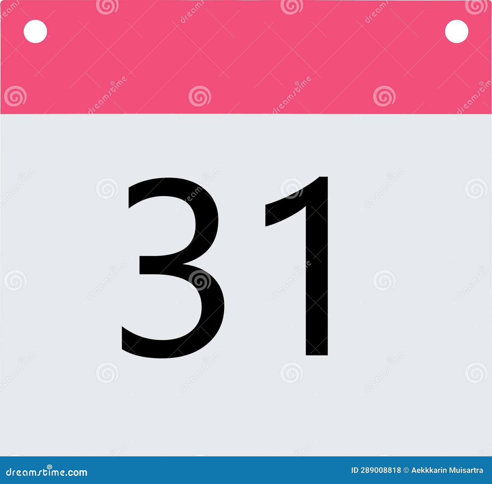 Header Calendar Pink Bottom Gray Black Number 31 Stock Illustration ...