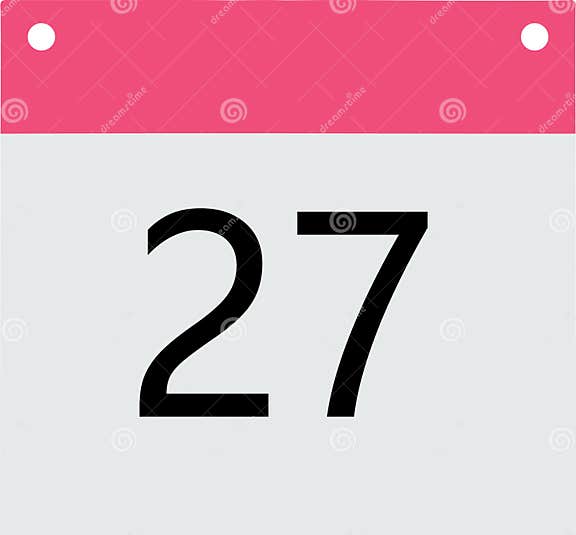 Header Calendar Pink Bottom Gray Black Number 27 Stock Illustration ...
