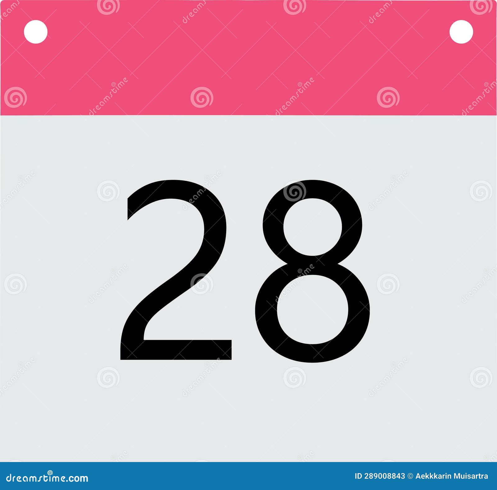 Header Calendar Pink Bottom Gray Black Number 28 Stock Illustration ...