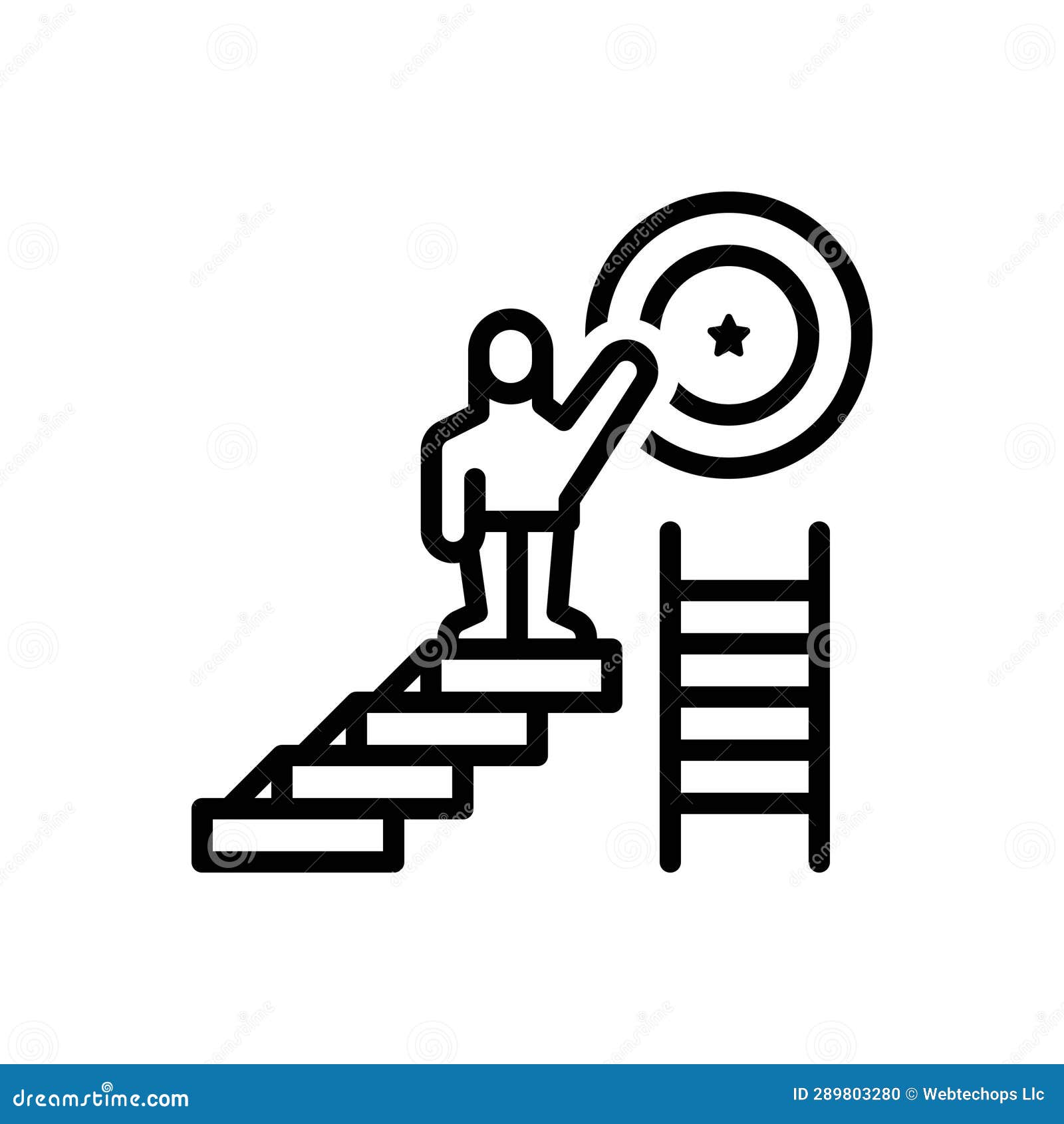 Black Line Icon for Reaches, Attain and Succeed Stock Vector ...