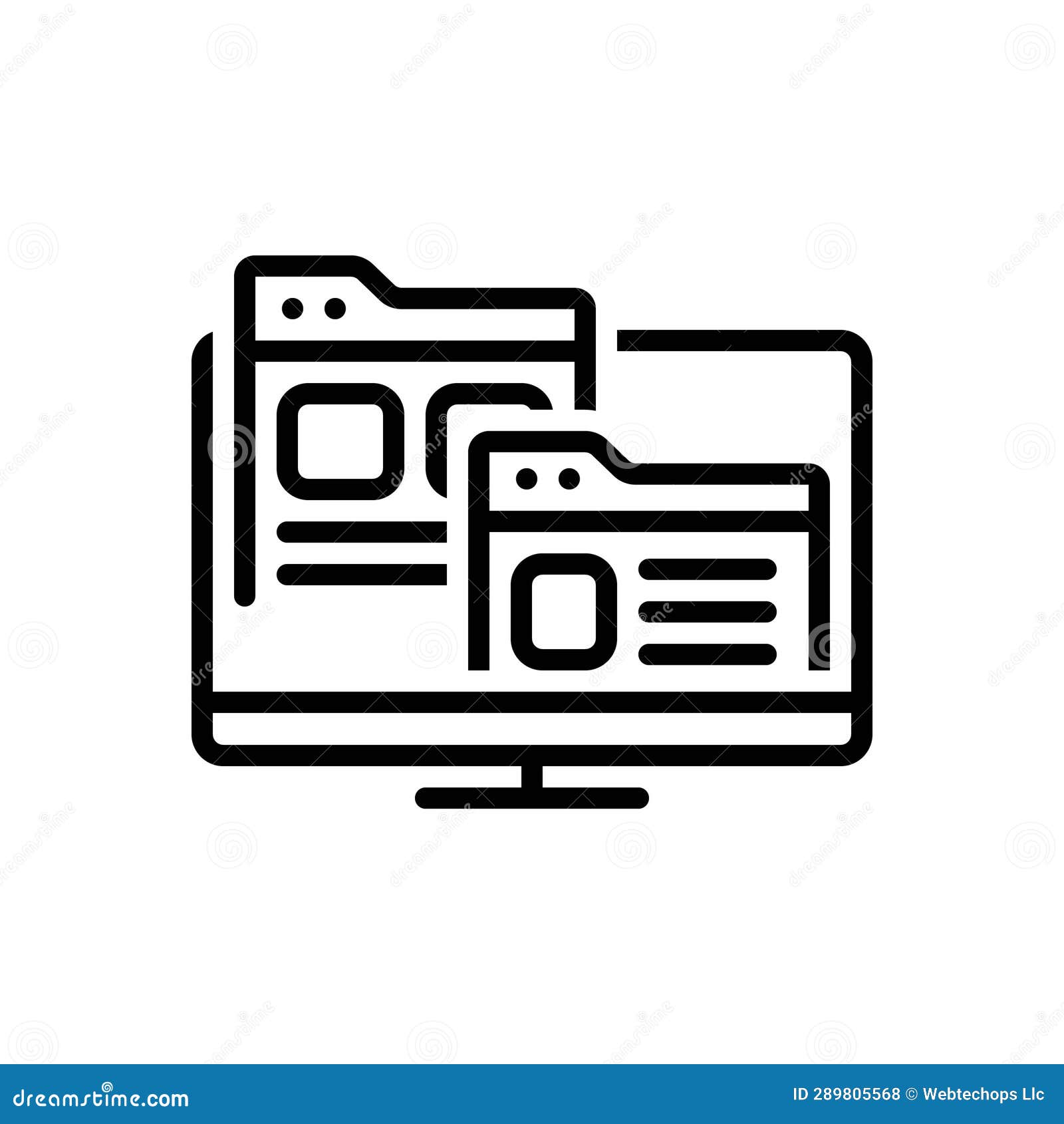 Black Line Icon for Sites, Application and Software Stock Illustration ...