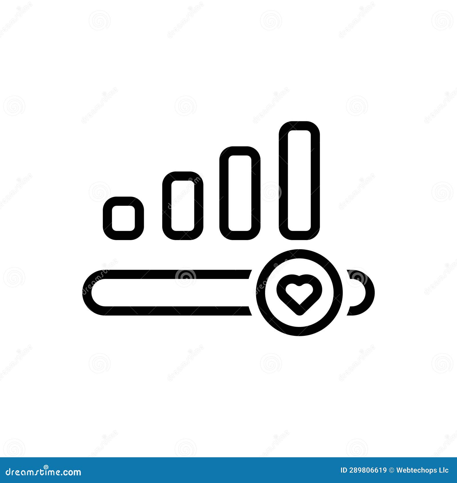 Black Line Icon for Level, Progress Bar and Love Meter Stock Vector ...