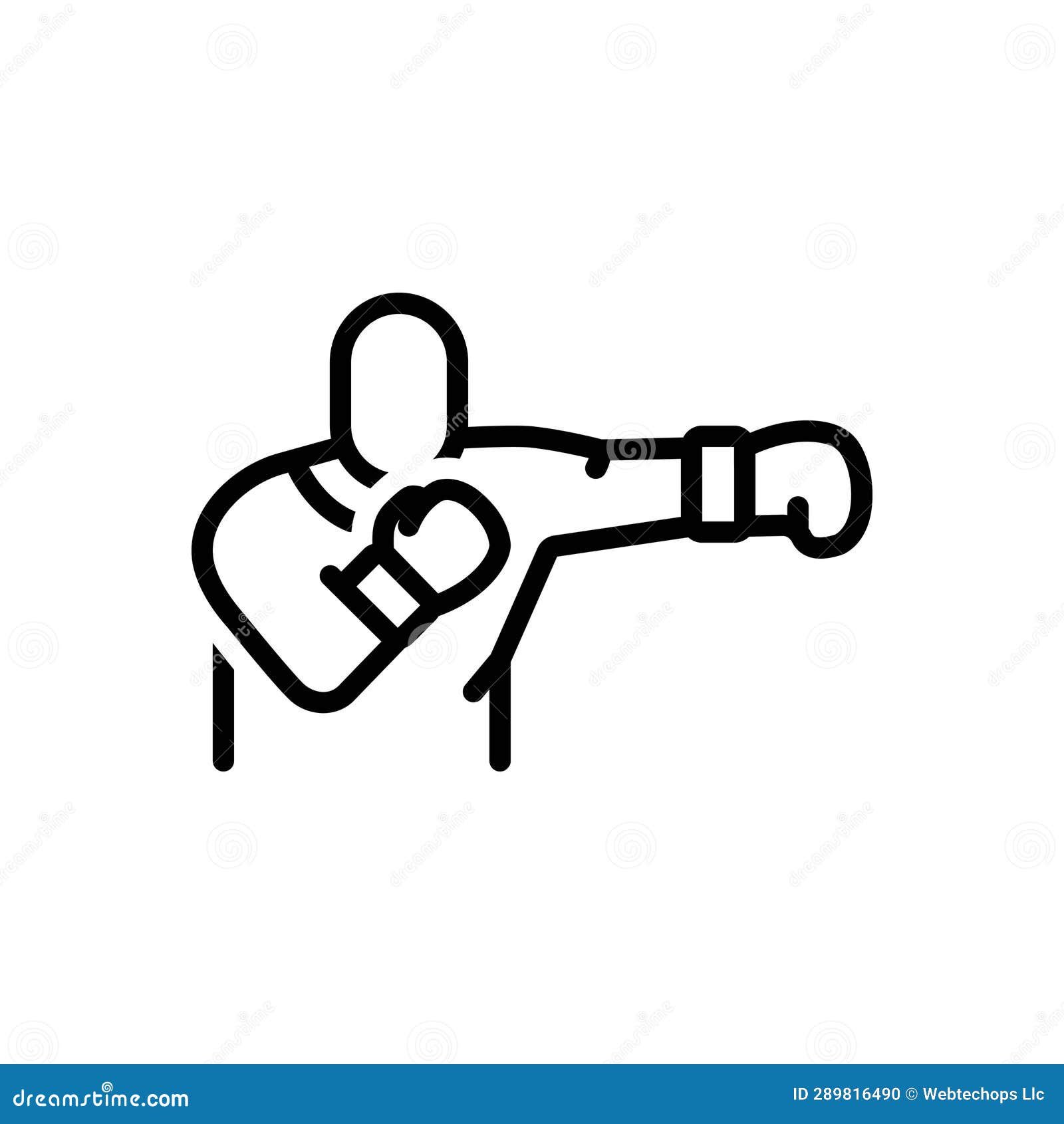 Black Line Icon for Boxing, Knock Out and Sport Stock Vector ...
