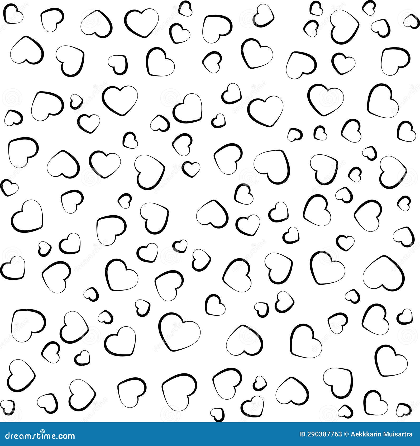 Random Shape, White Heart, Large Black Line Stock Illustration ...