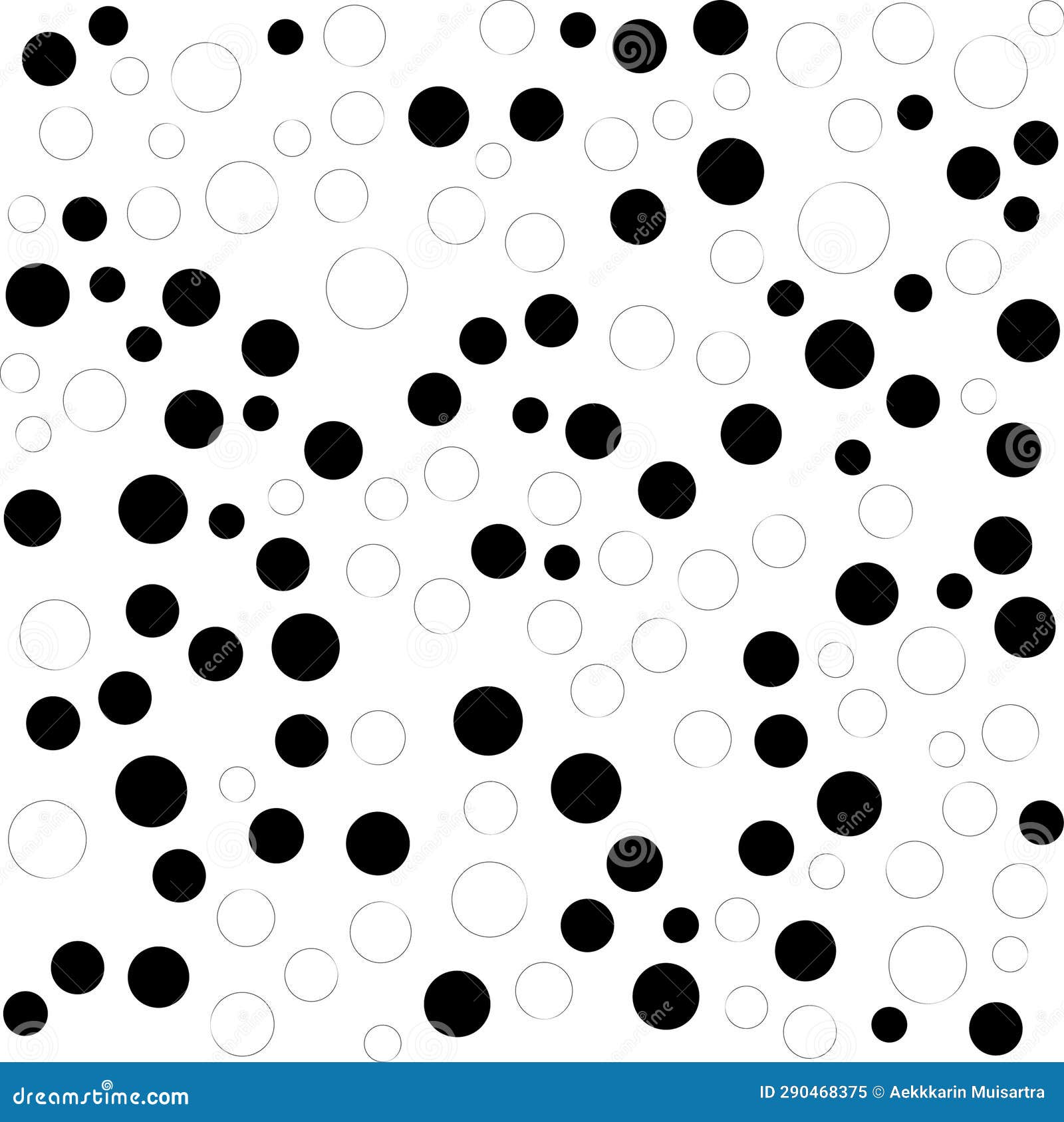 Black Circles, White Placed in a Random Pattern Stock Illustration ...