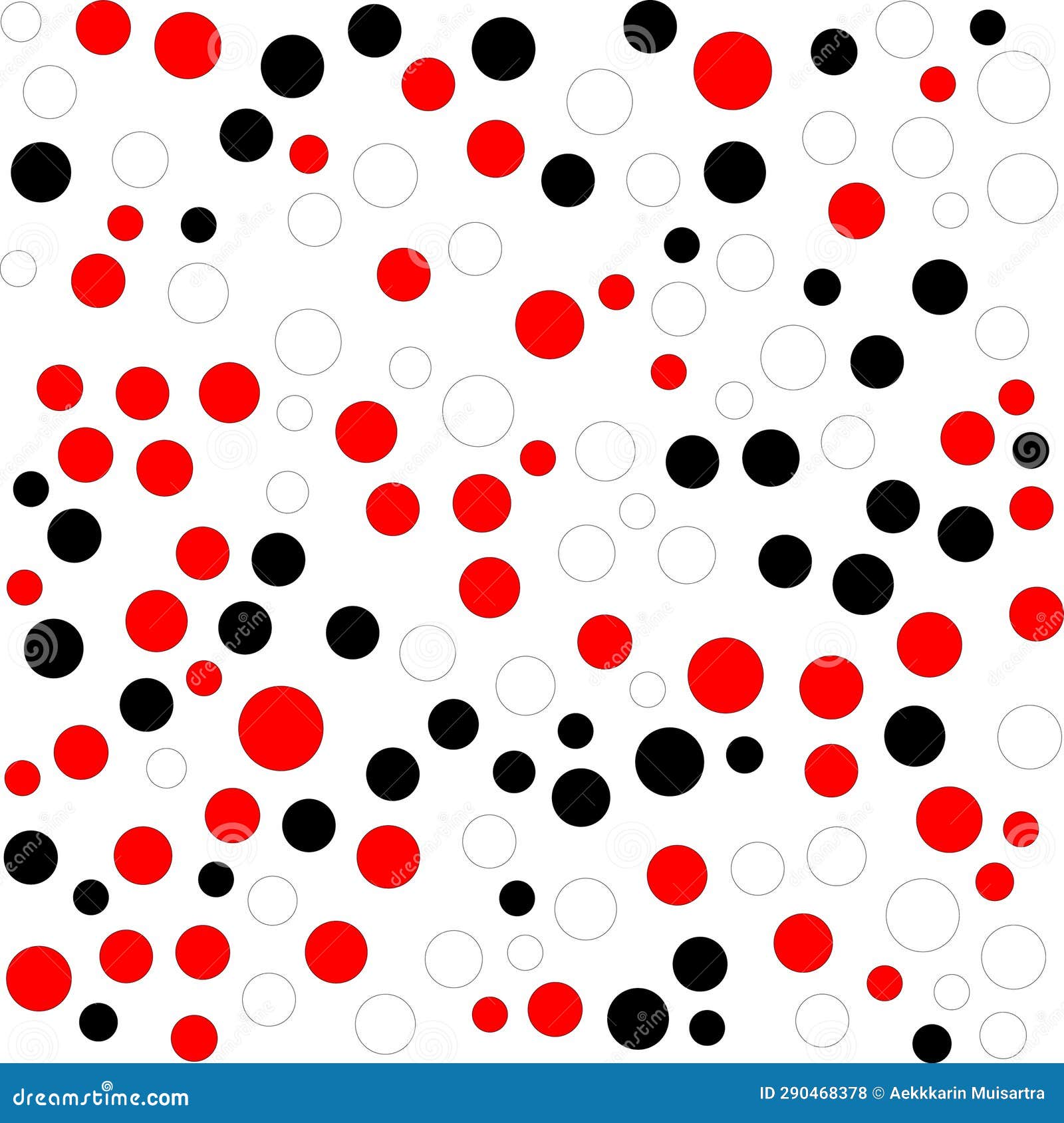 Black, Red, White Circles are Placed in a Random Pattern Stock ...