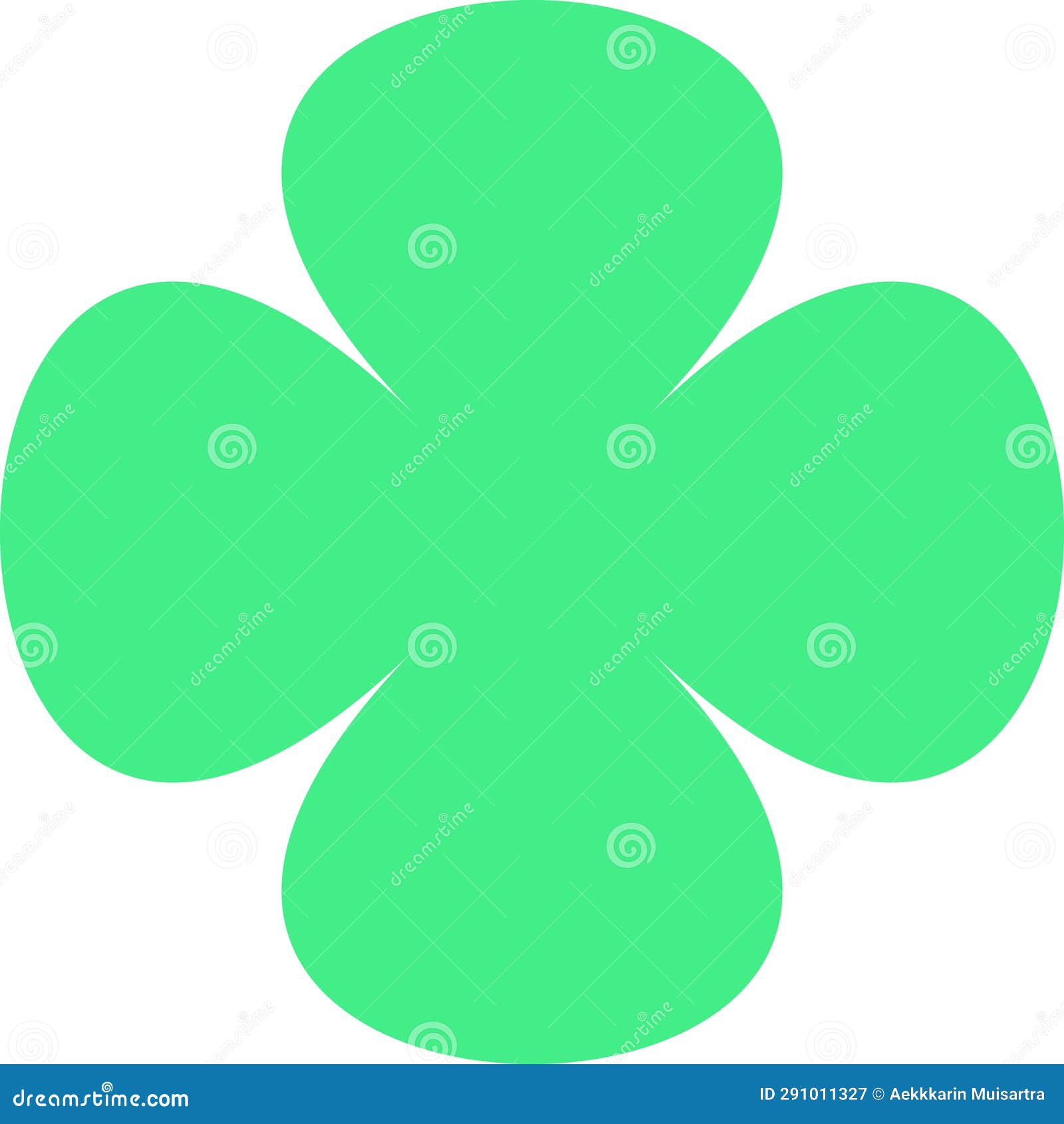 1 Green Leaf Shape, 4 Lobes Stock Illustration - Illustration of ...