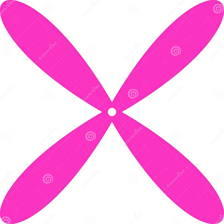 4-pointed Purple Flowers, Long Dash Flowers Stock Illustration ...