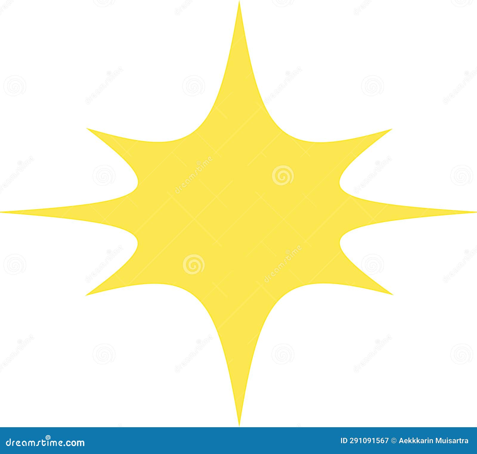 A Shiny Yellow Eight-pointed Star Stock Illustration - Illustration of ...