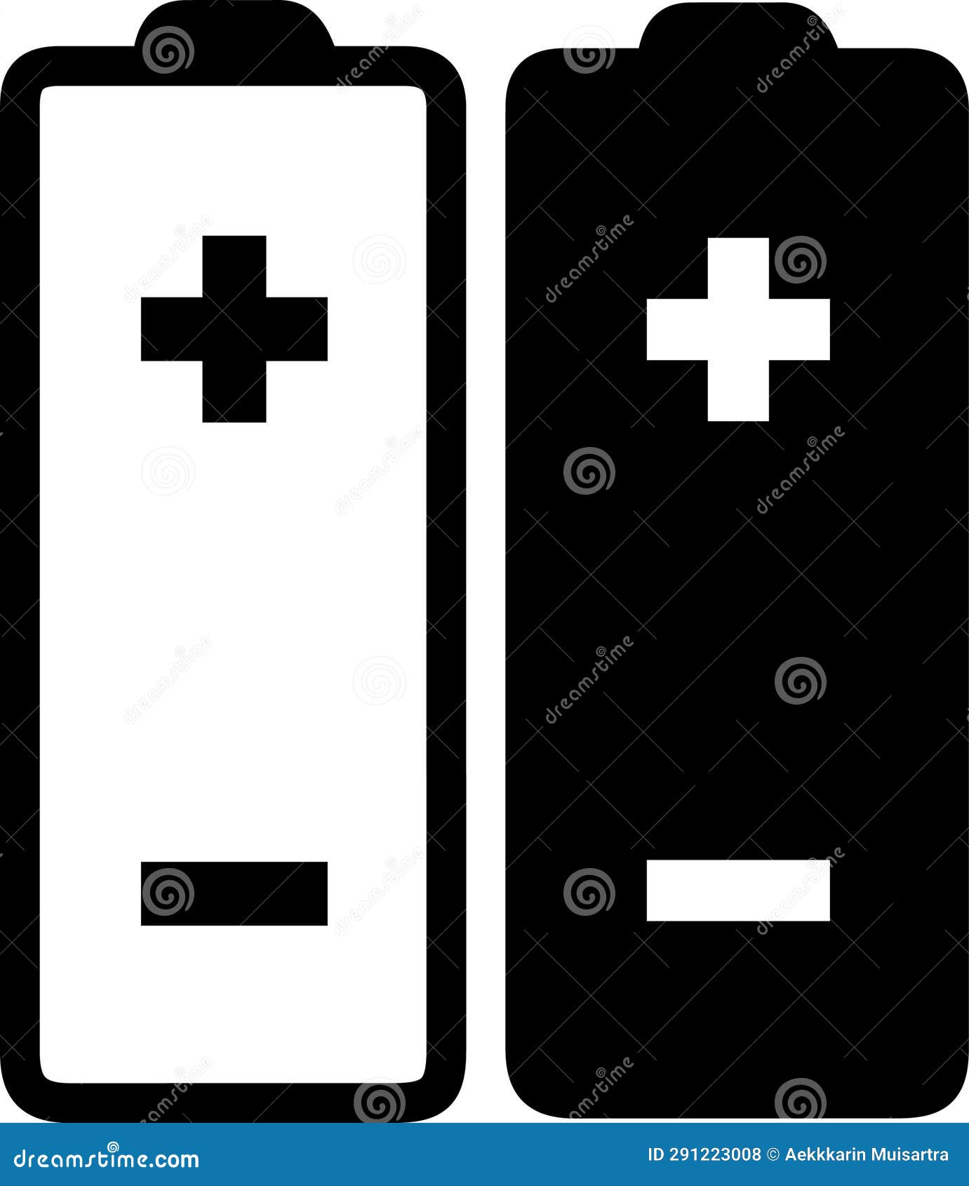 Battery-form Batteries Have an Anode. Negative Pole Black White Stock ...