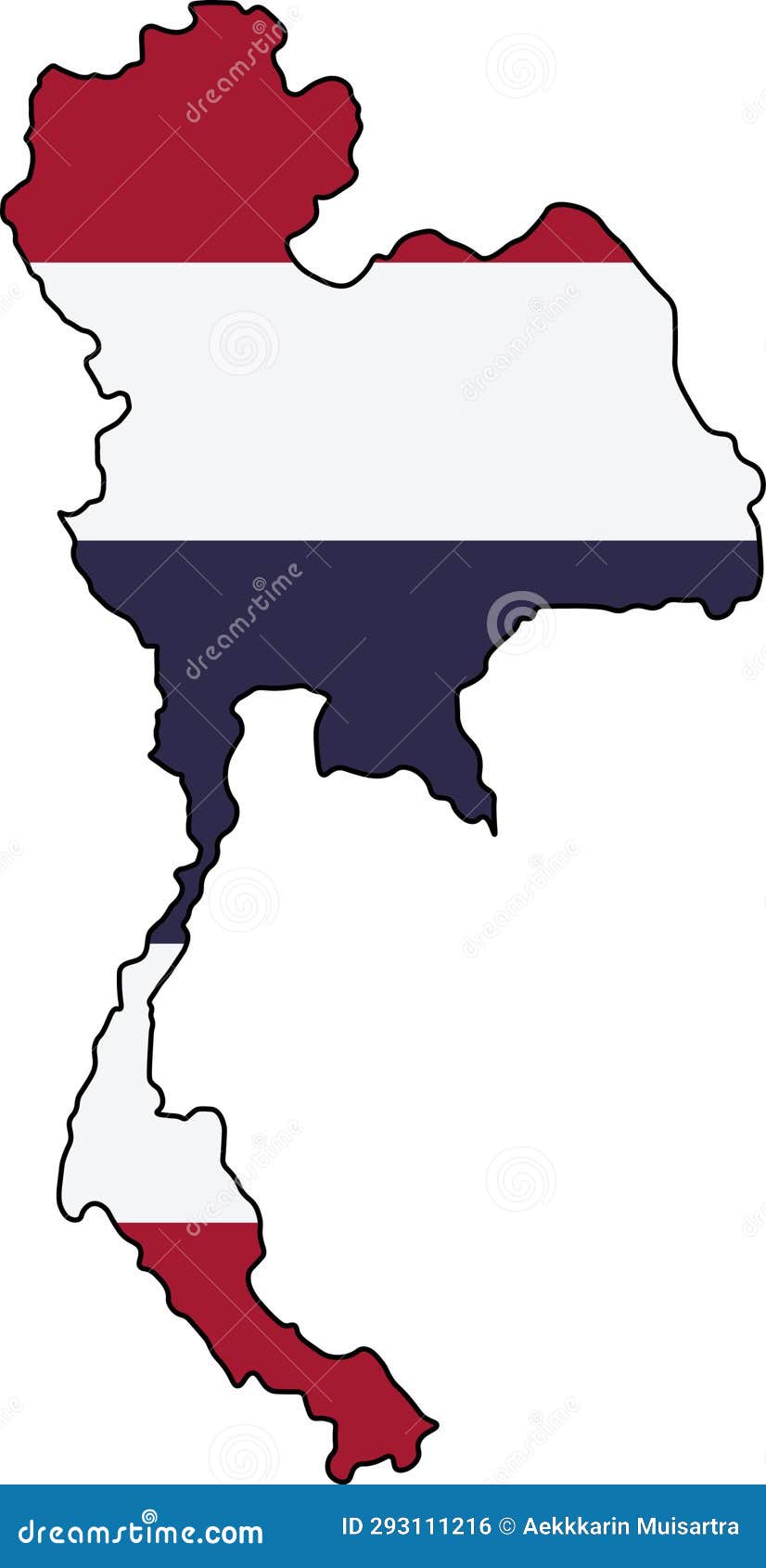 Map of Thailand with the National Flag Colors on the Map Stock Vector ...