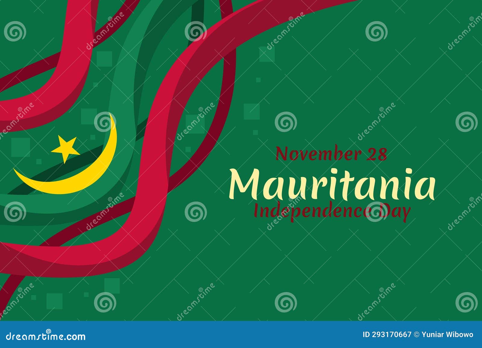 November 28 Independence Day Of Mauritania Vector Illustration Stock