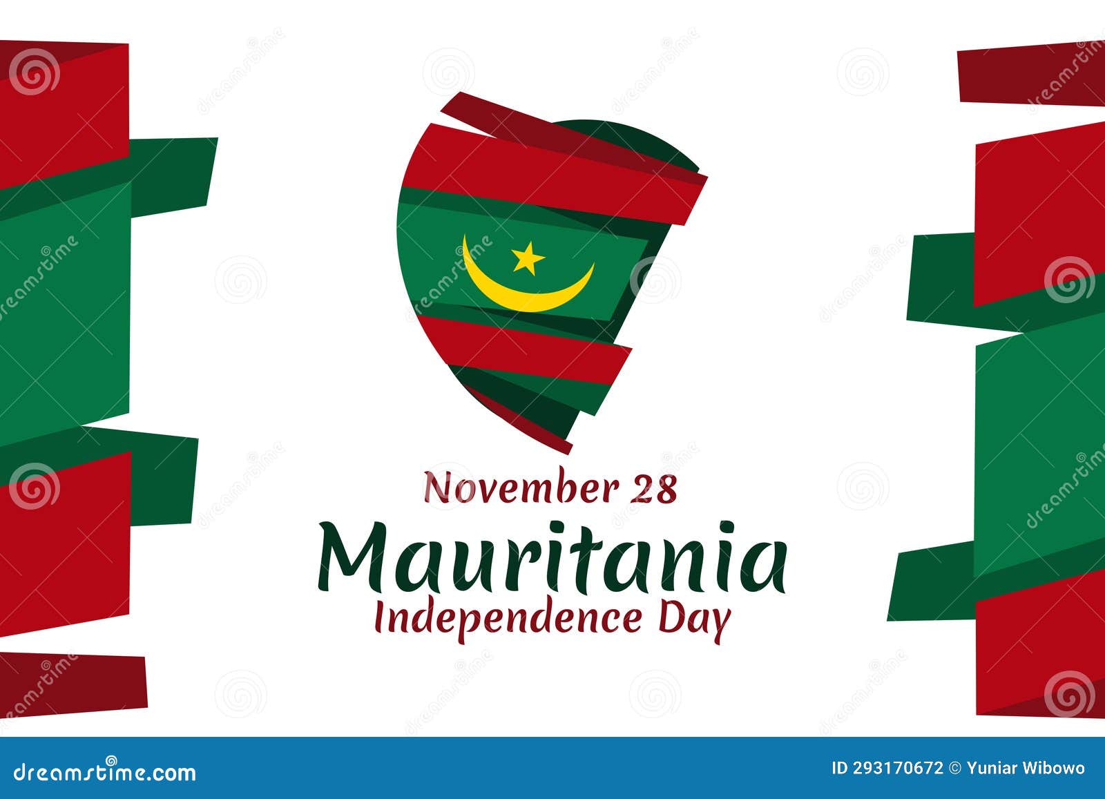 November 28 Independence Day Of Mauritania Vector Illustration Stock