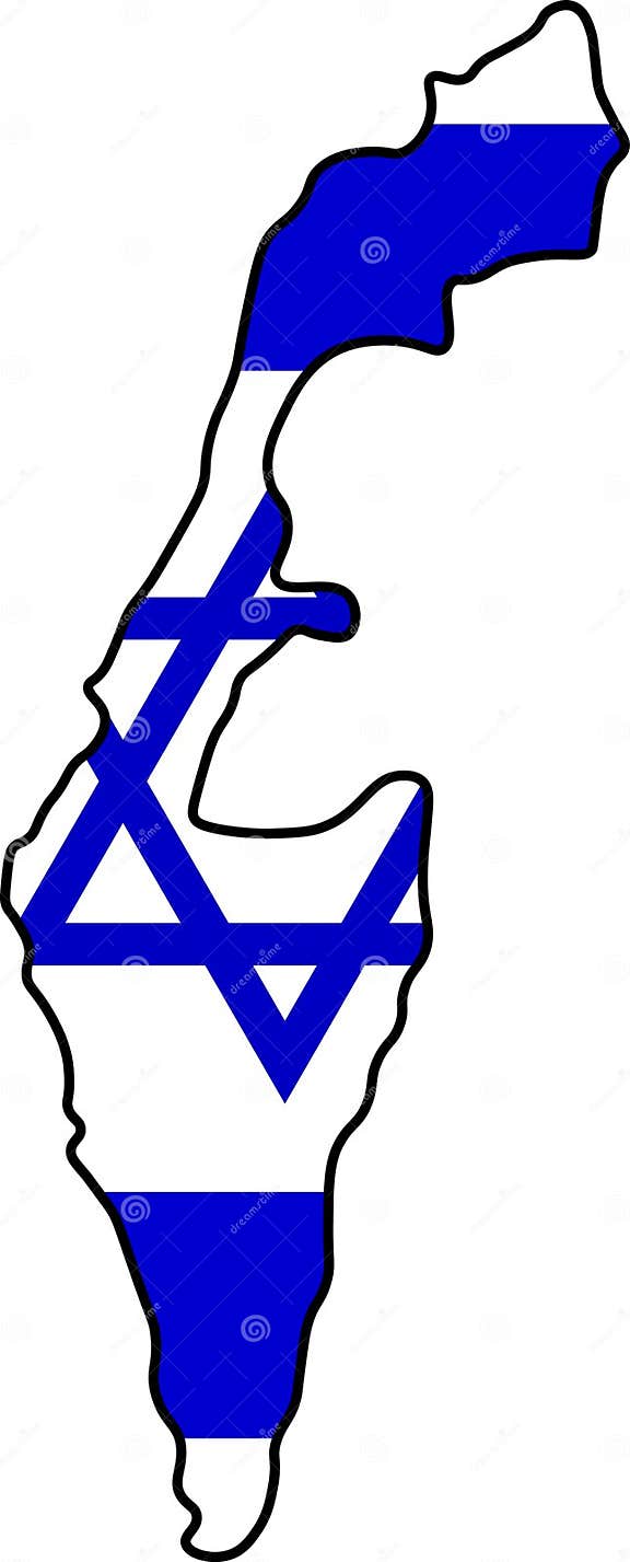 Israel is a Map with Its Flag on the Map Stock Illustration ...