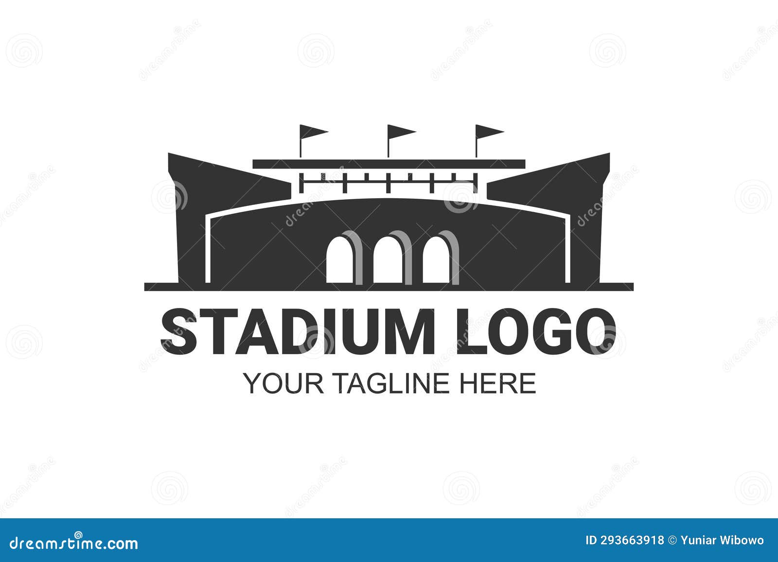 Simple Stadium Logo, Sport Logo, Flat, Vector Logo Stock Vector ...