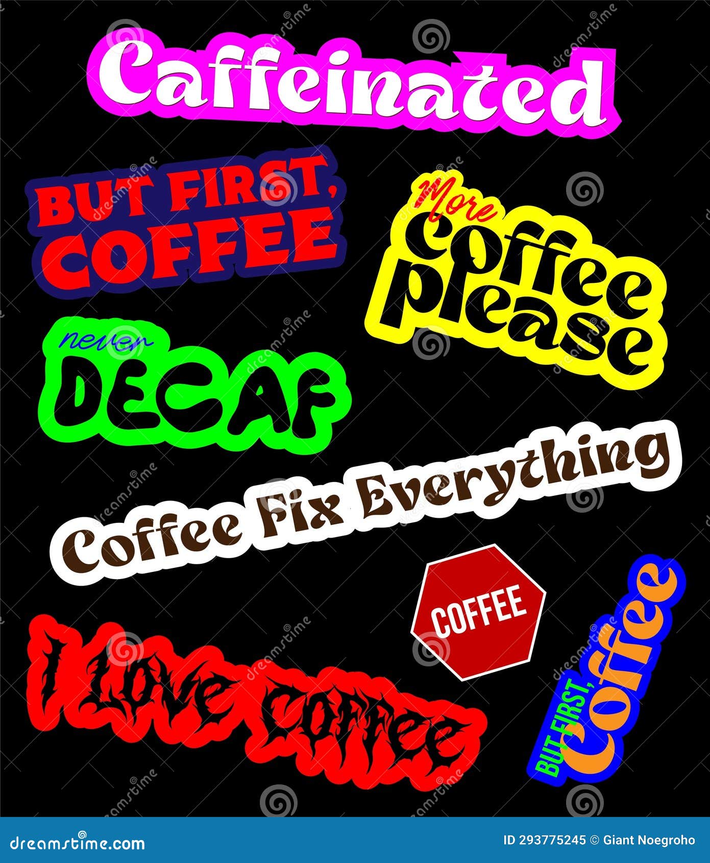 Coffee Sticker Set, Barista Pin, Coffee Addict, Coffee Shop Decoration ...