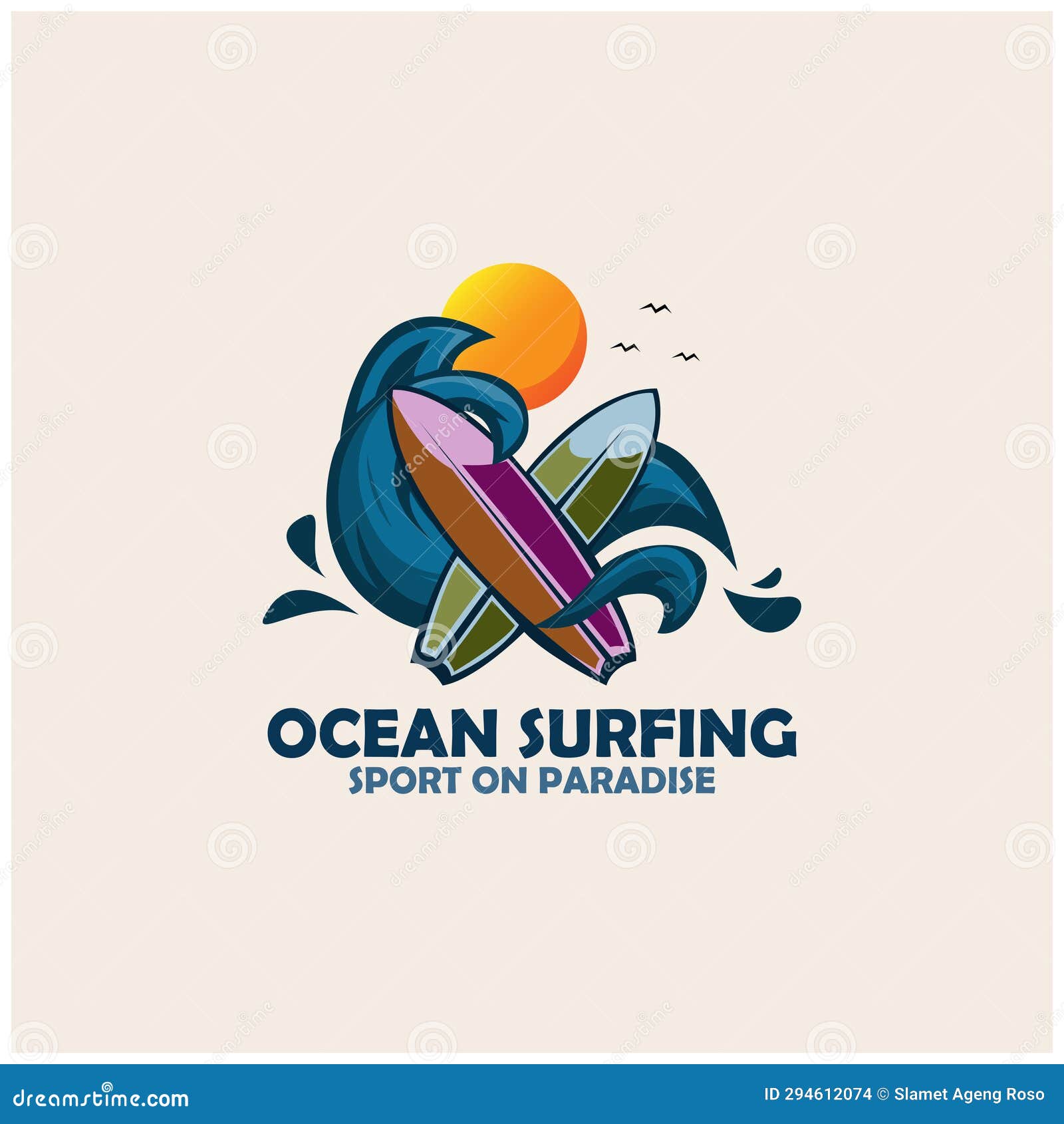 Illustration of Surfing Sport Logo Vector. Stock Vector - Illustration ...