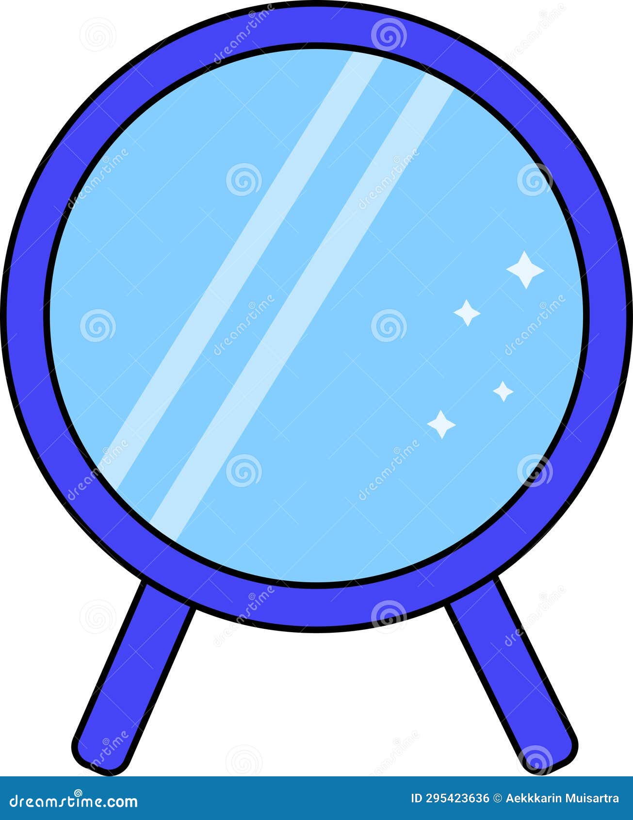 Cartoon Blue Mirror with 2 Sides Stock Illustration - Illustration of ...
