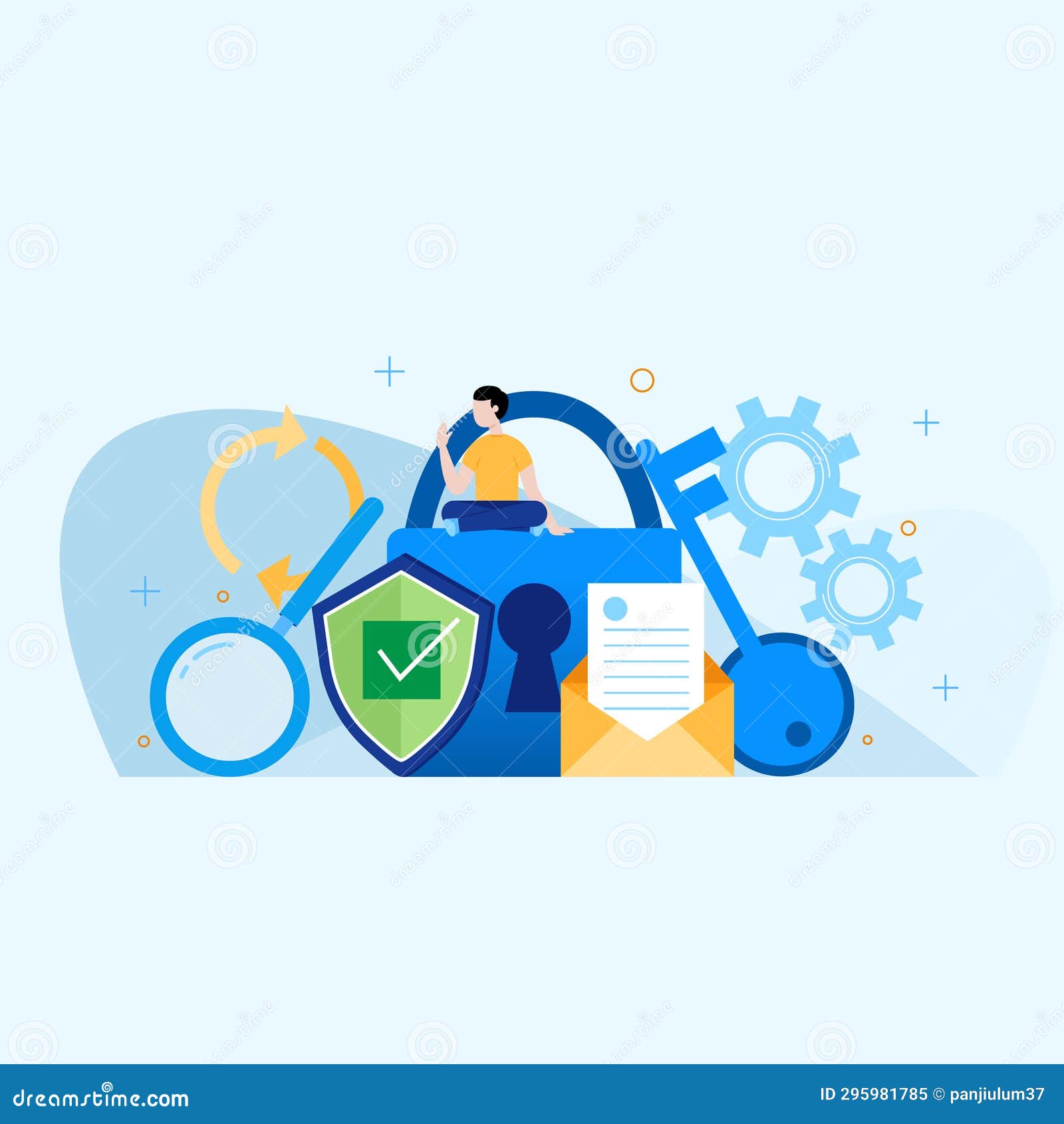 Cyber Network Security - a Visual Shield of Protection Stock Vector ...