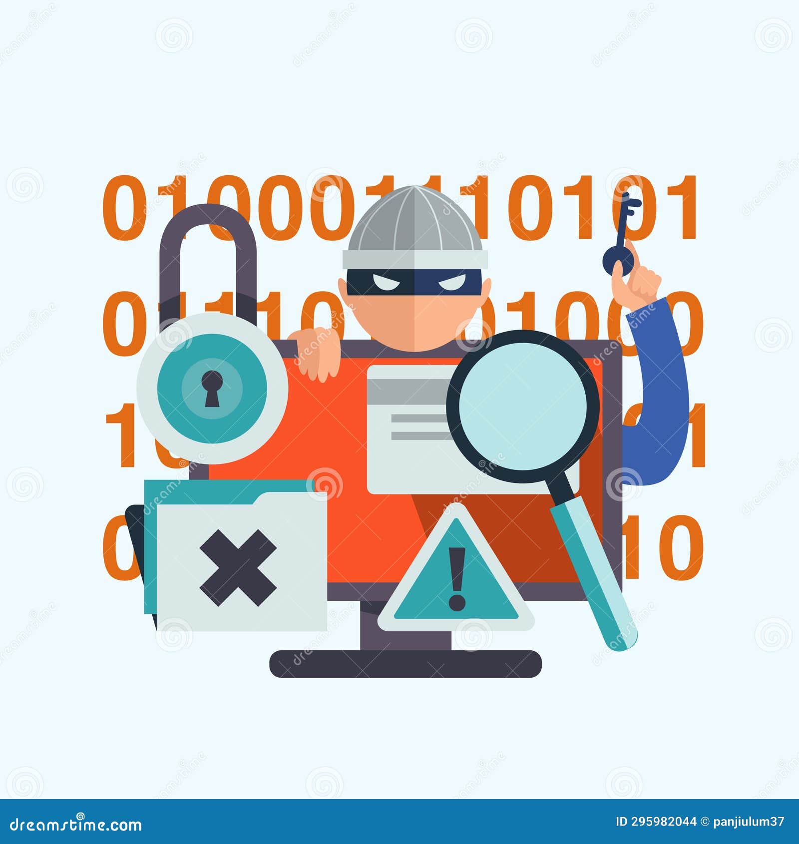 Shielding Networks Cyber Security Illustrations in Action Stock ...