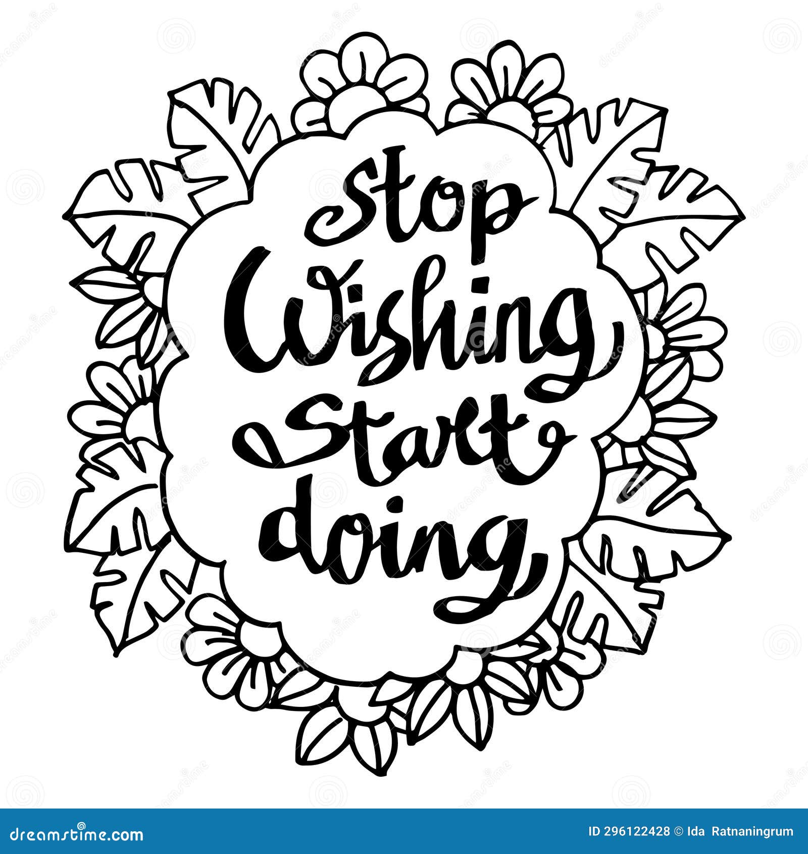 Stop Wishing Start Doing And Writting Typography Illustration ...